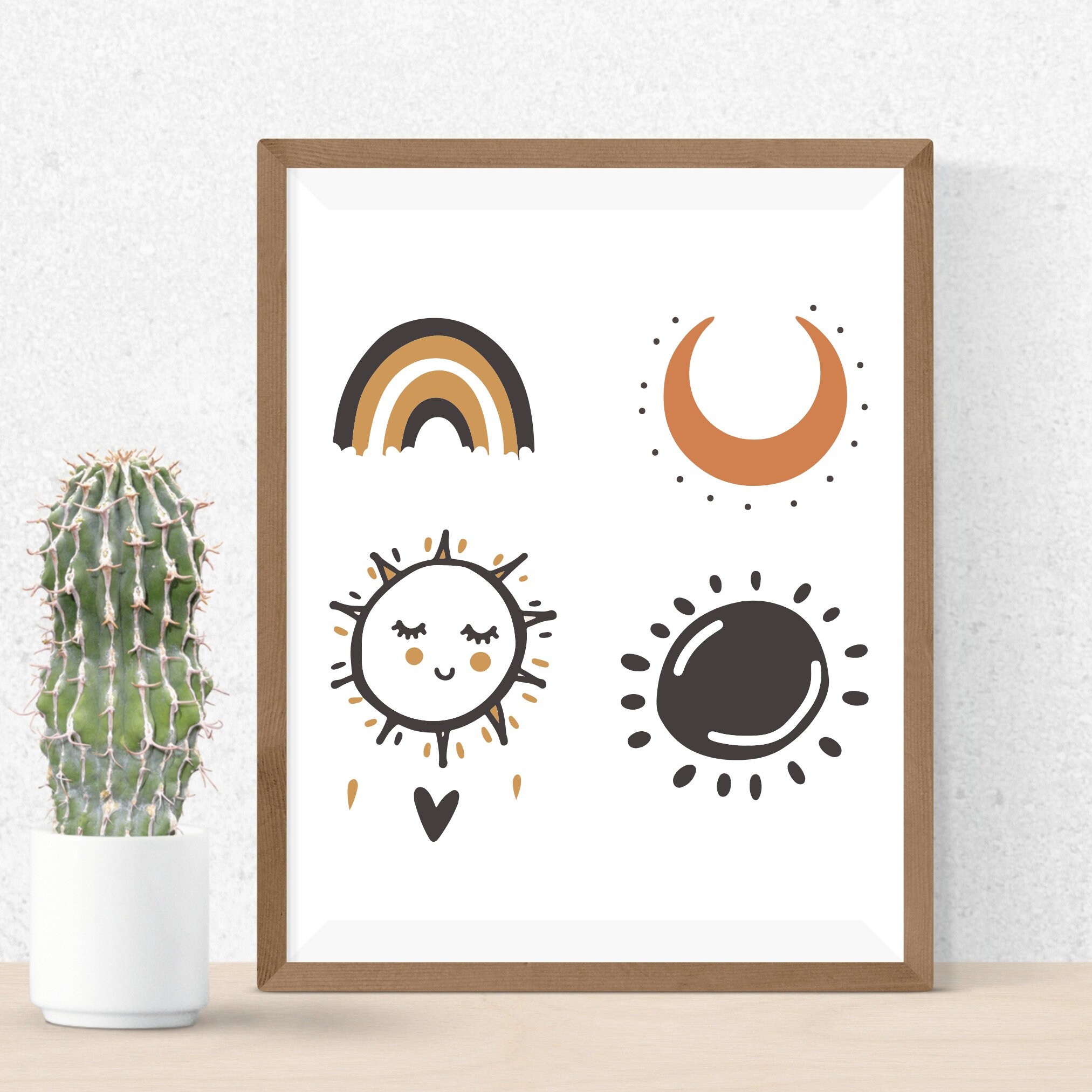 Boho SVG and PNG Clip Art Bohemian Design Elements Digital Download ...