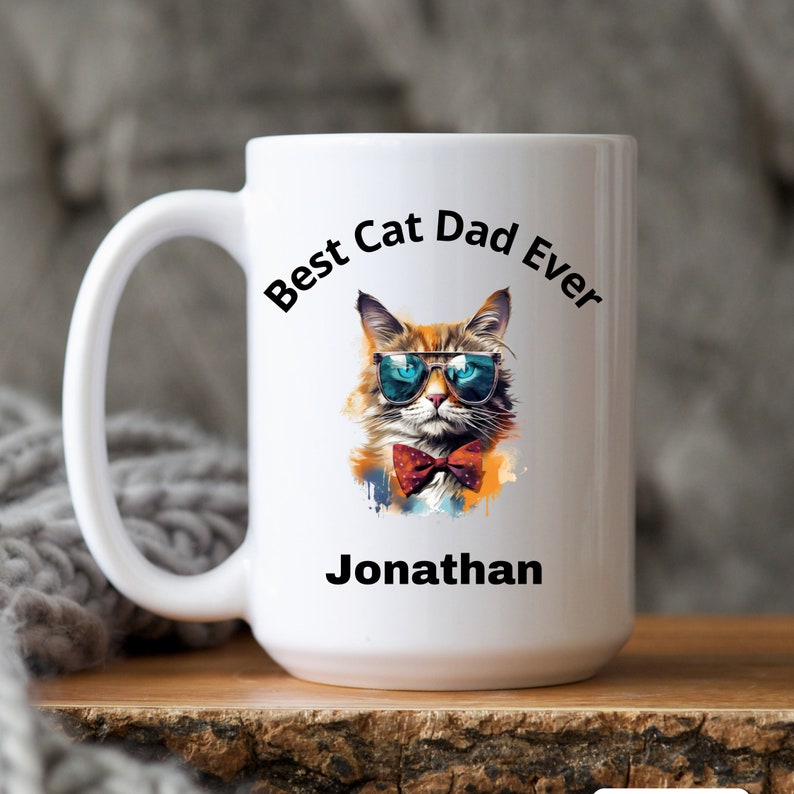 Cat Dad Mug, Custom Cat Dad Mug, Personalized Cat Dad Mug, Cat Dad ...