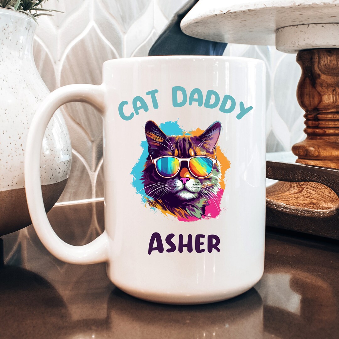 Cat Dad Mug, Custom Cat Dad Mug, Personalized Cat Dad Mug, Cat Dad ...
