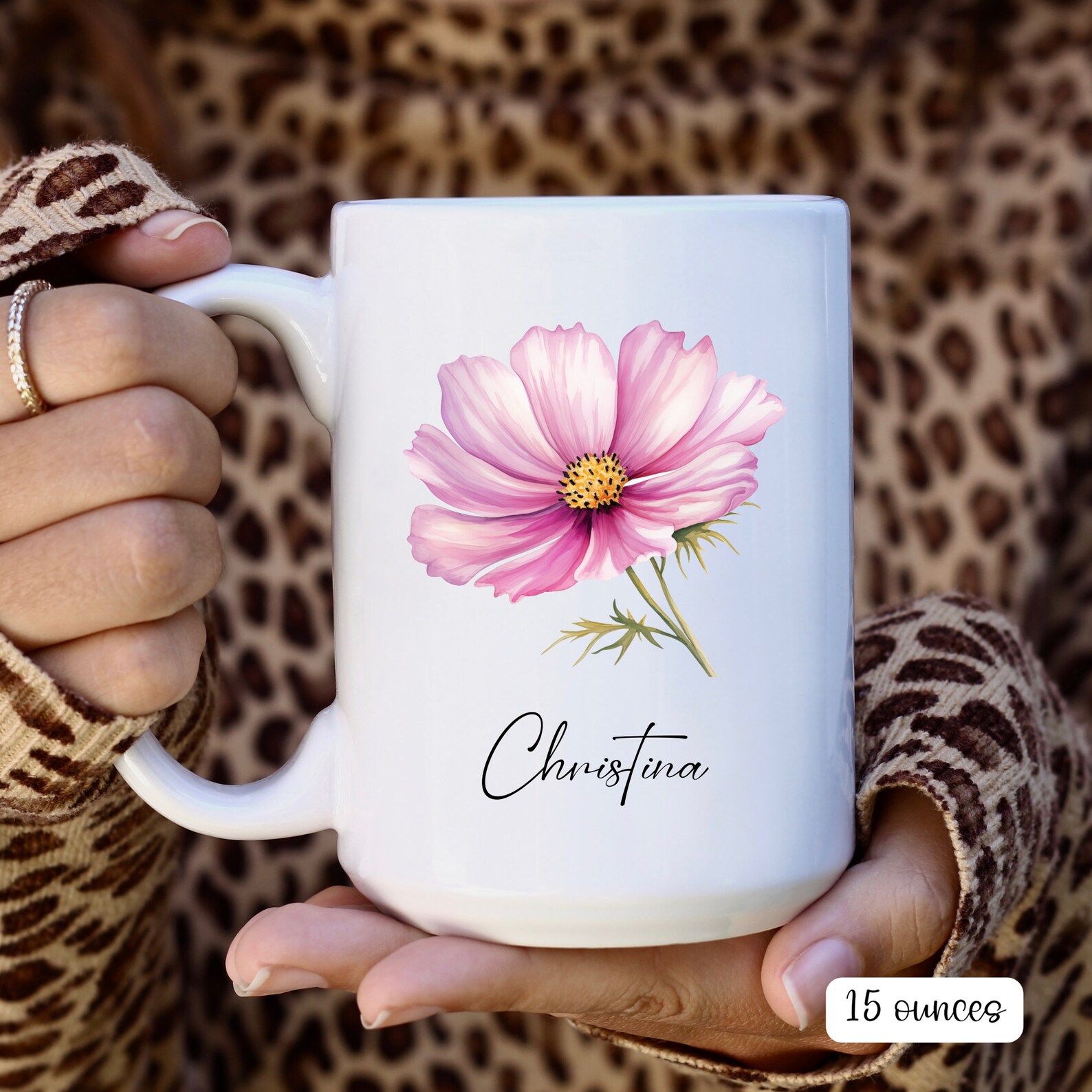 Custom Birth Flower Mug, Birth Flower Mug, Birth Flower Gift, Morning ...