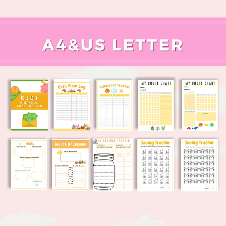 Savings Tracker for Kids Kids Printable Financial Planner - Etsy