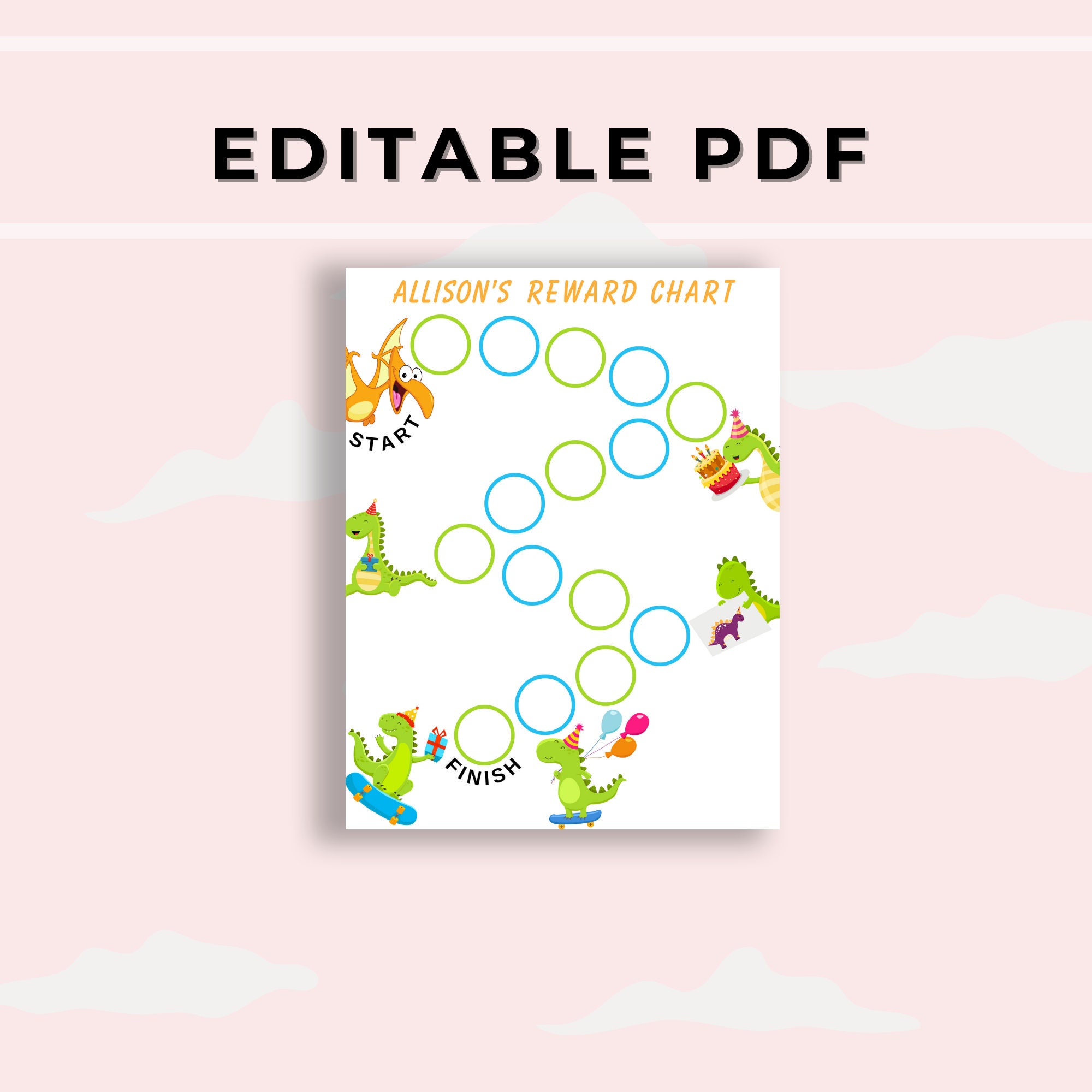 Kids Dinosaur Reward Chart Toddler Dinosaur Reward Chart - Etsy