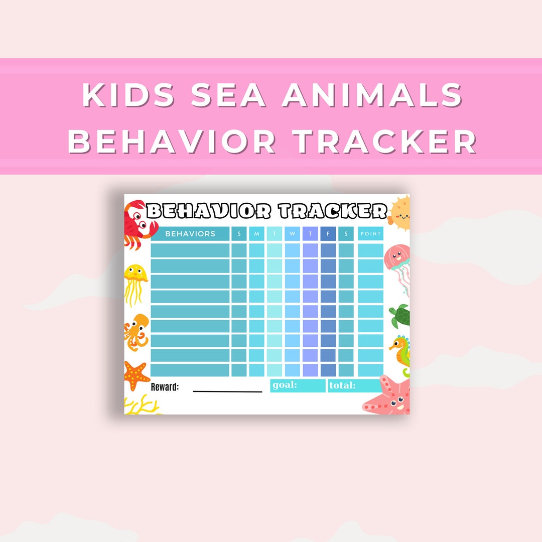 Kids Sea Animals Behavior Chart Editable PDF Good Behavior - Etsy