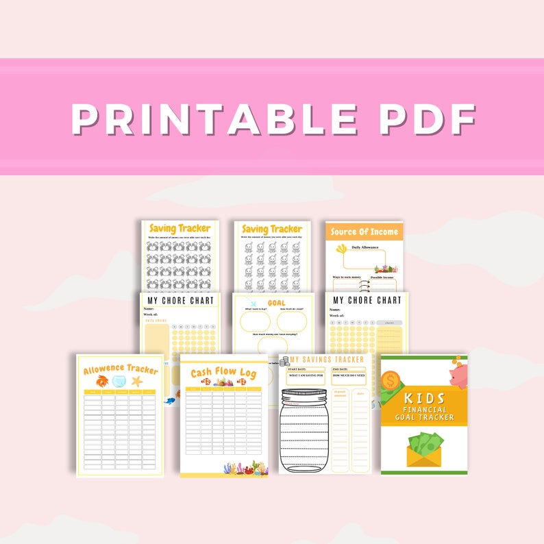 Savings Tracker for Kids Kids Printable Financial Planner - Etsy