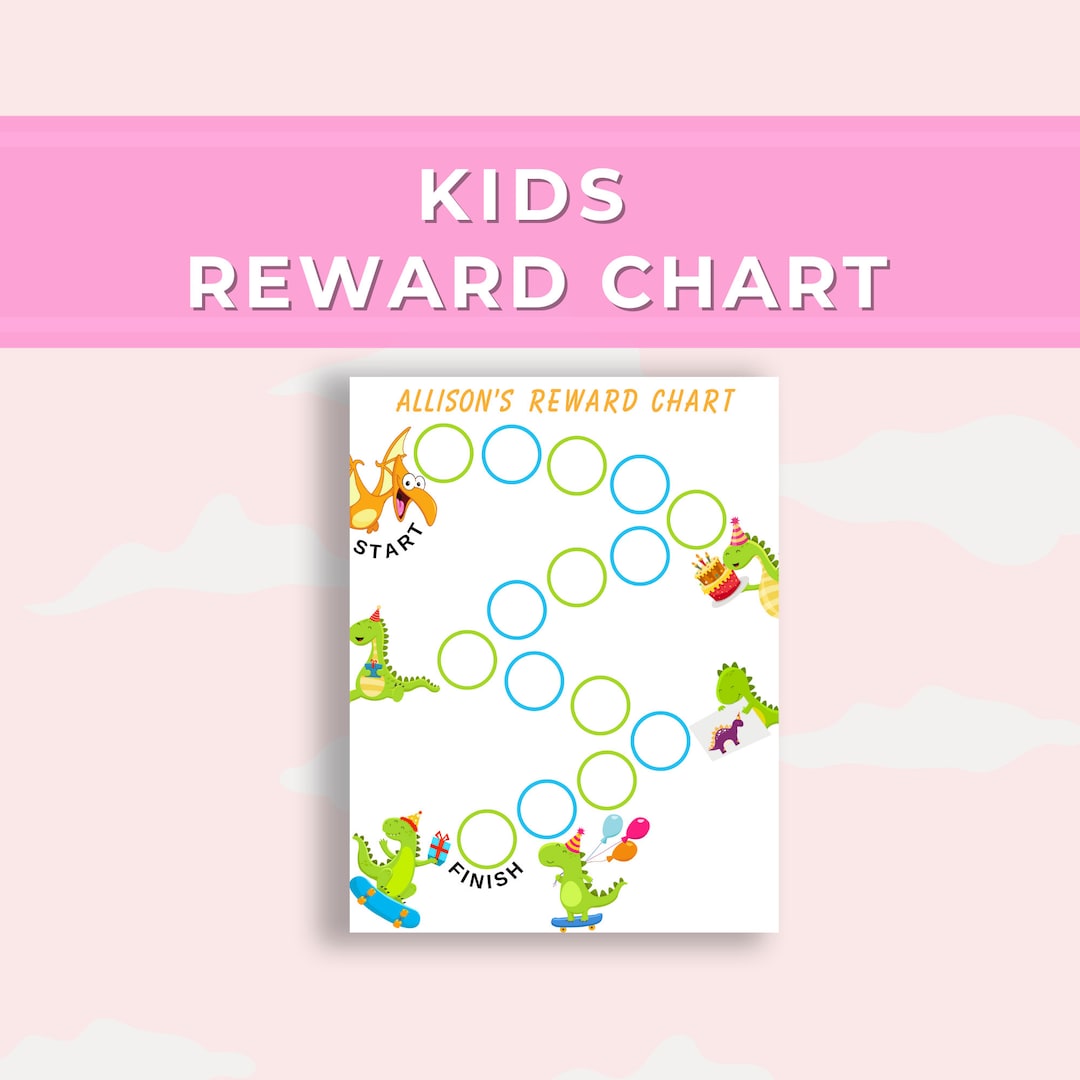Kids Dinosaur Reward Chart Toddler Dinosaur Reward Chart - Etsy