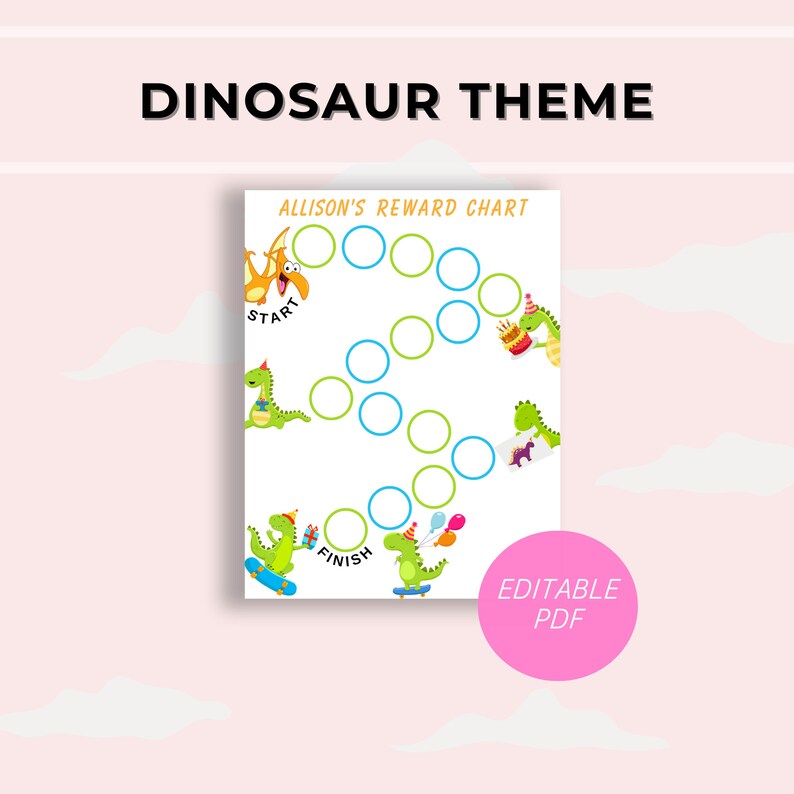 Kids Dinosaur Reward Chart Toddler Dinosaur Reward Chart - Etsy