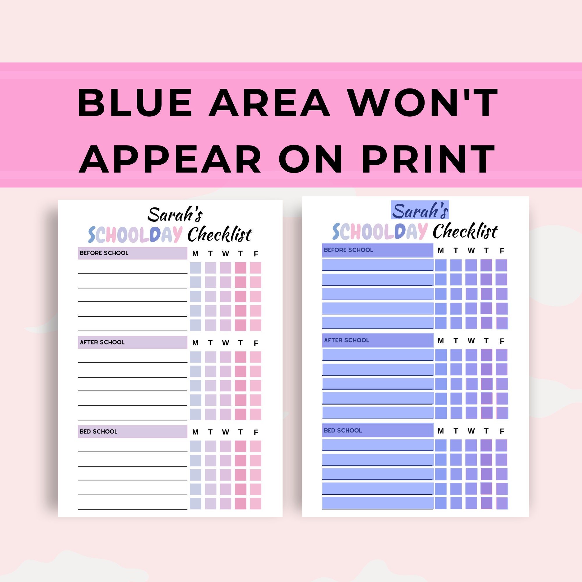 Editable Schoolday Checklist for Kids Kids Chore Chart - Etsy