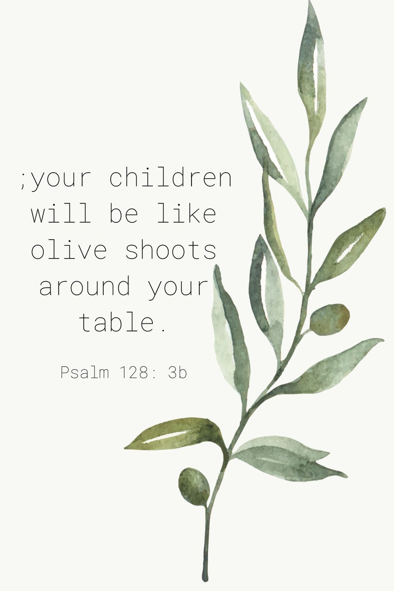 Psalm 128:3 Olive Shoots Christian Wall Art (digital Download) - Etsy