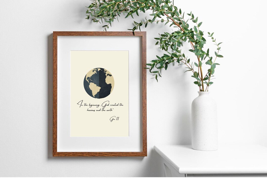 Genesis 1:1 "in the Beginning, Bible Verse Wall Art, Modern Christian ...
