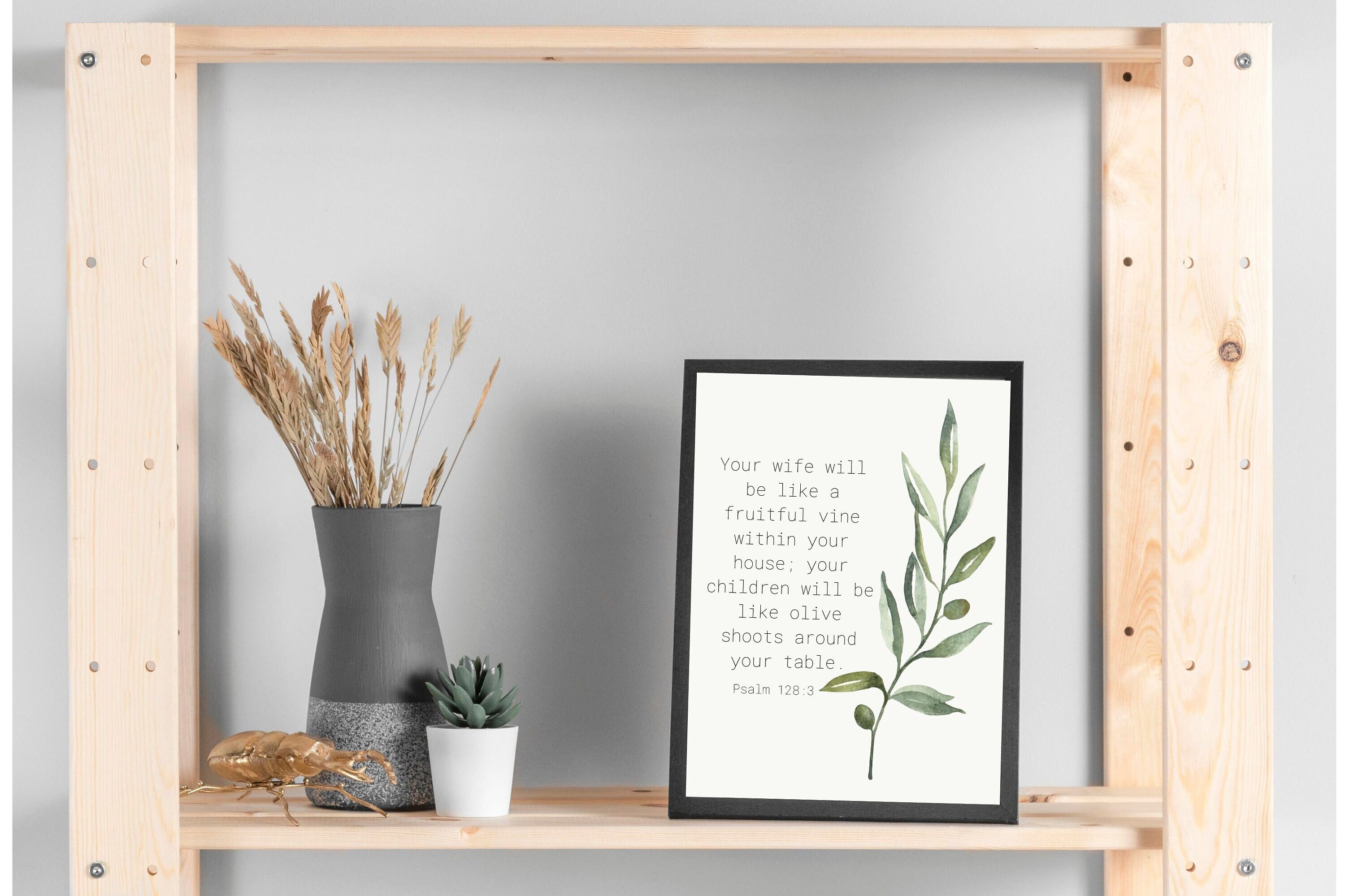 Psalm 128:3 Christian Bible Verse Art, Christian Poster, Biblical Wall ...