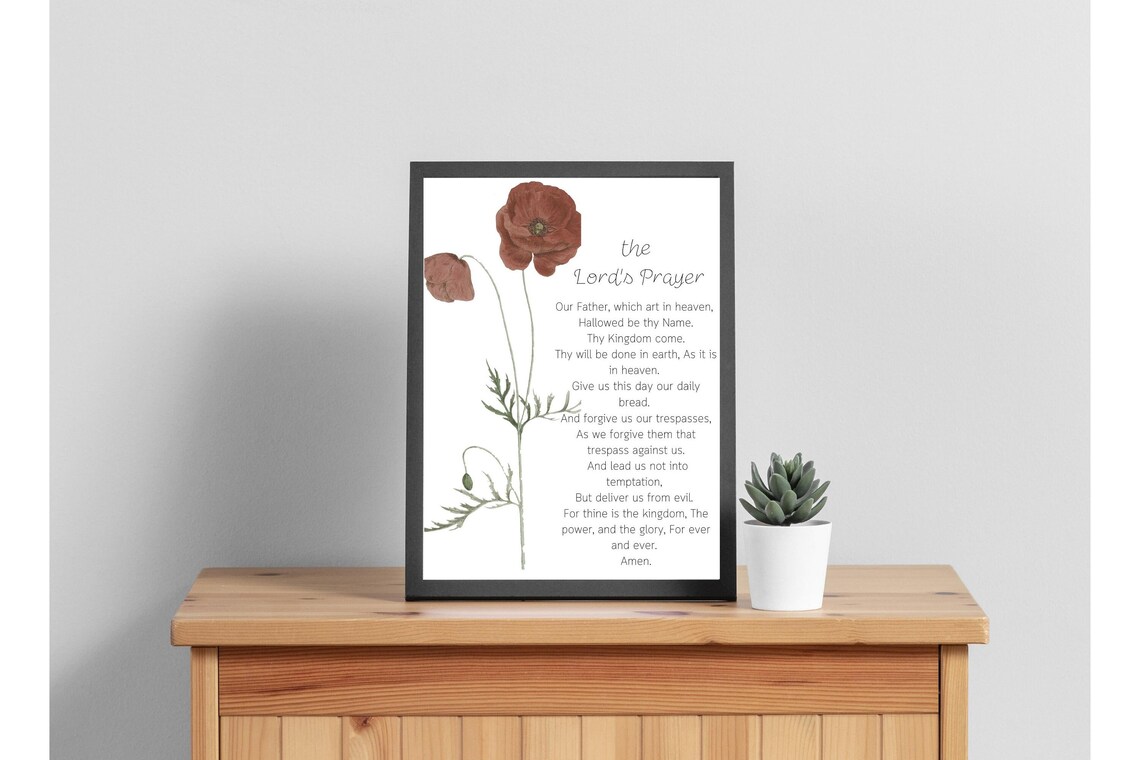 The Lord's Prayer ,bible Verse Wall Art, Modern Christian Wall Art ...