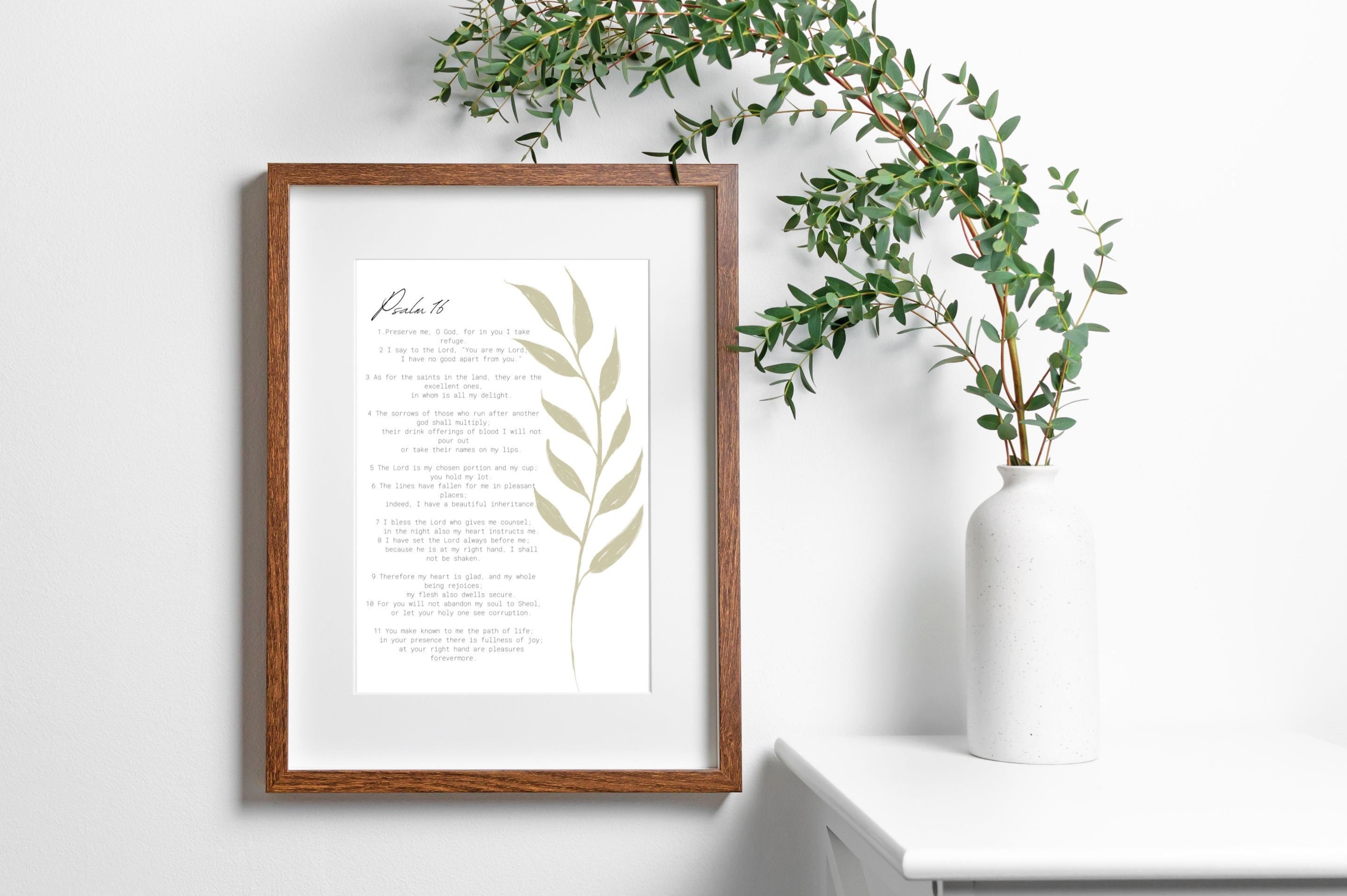 Psalm 16 Bible Verse Wall Art, Christian Wall Art, Christian Poster ...
