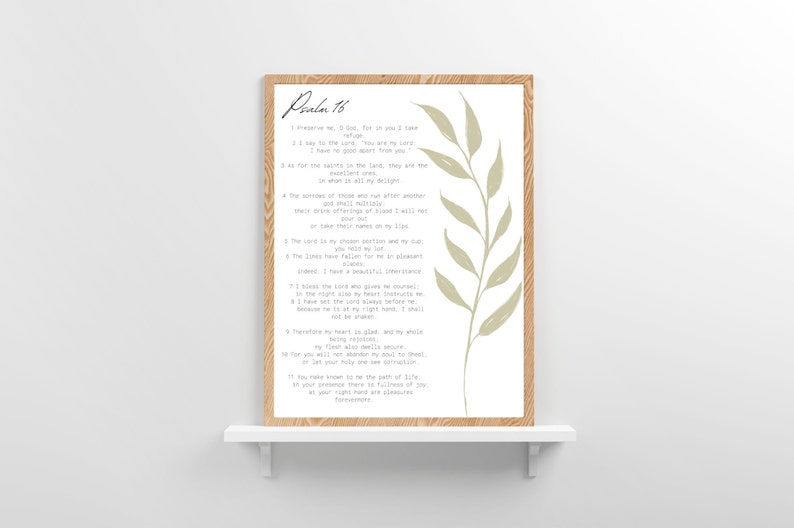 Psalm 16 Bible Verse Wall Art, Christian Wall Art, Christian Poster ...