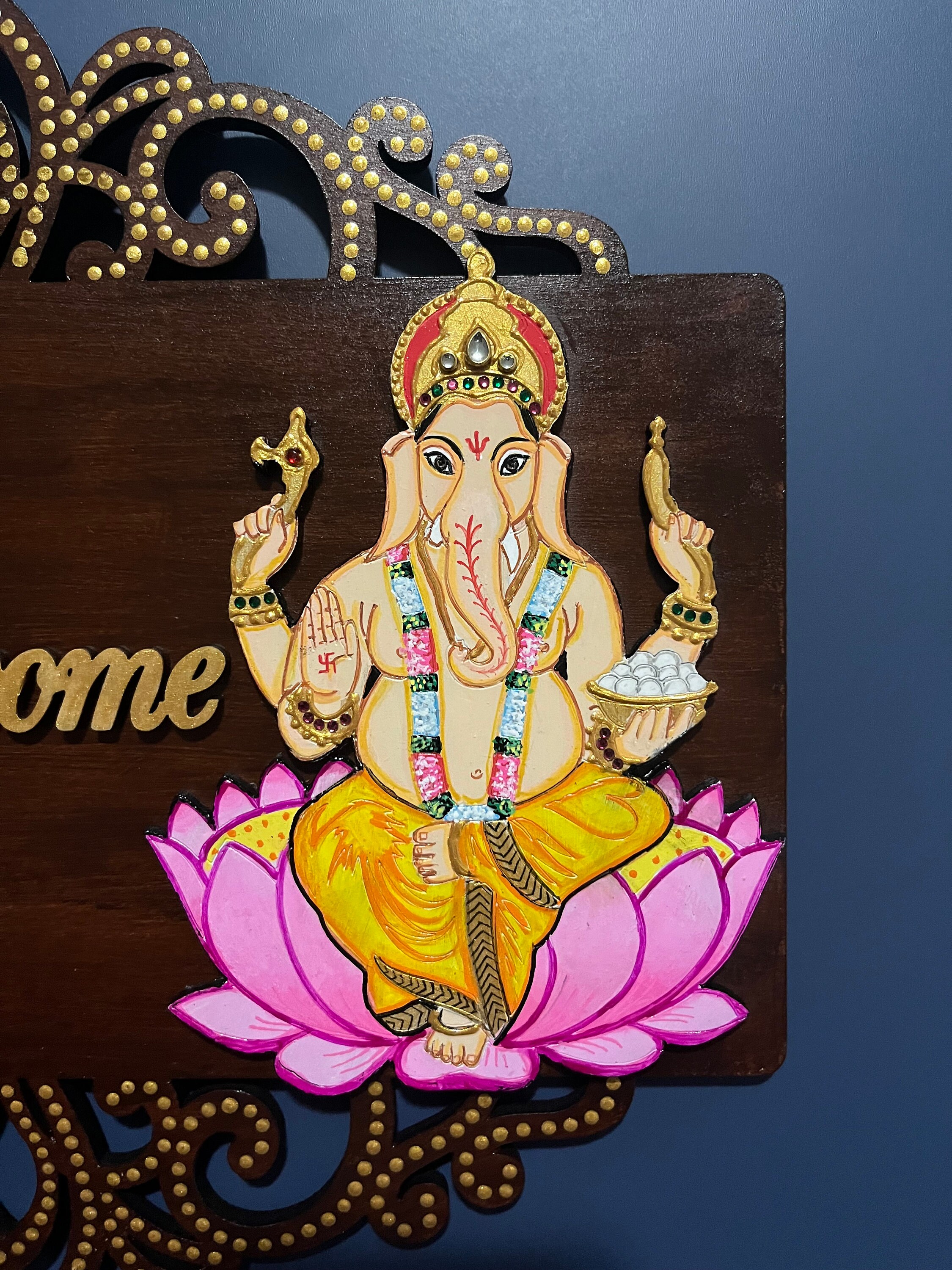 Laxmi Ganapathi Welcome Sign Board - Etsy