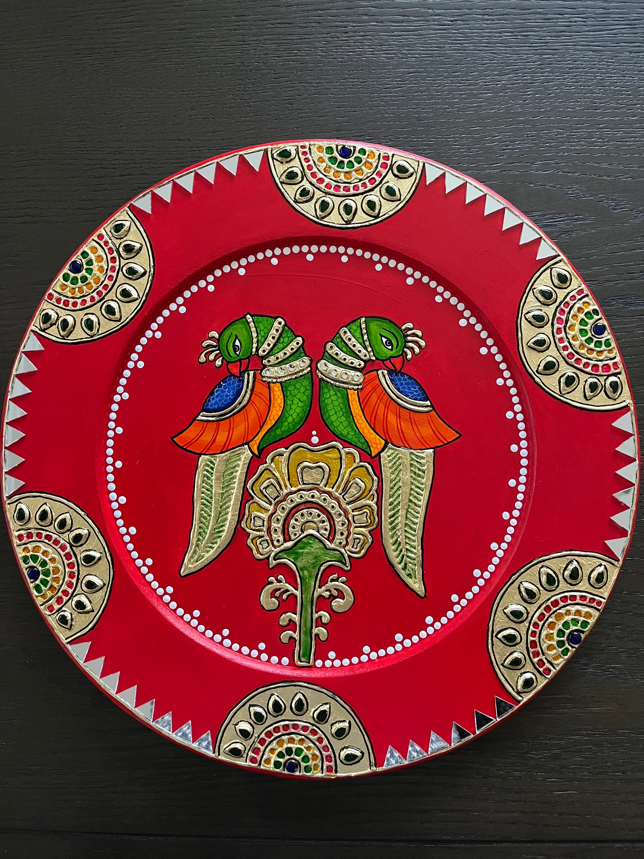 Tanjore Style Peacock Wall Decor Etsy