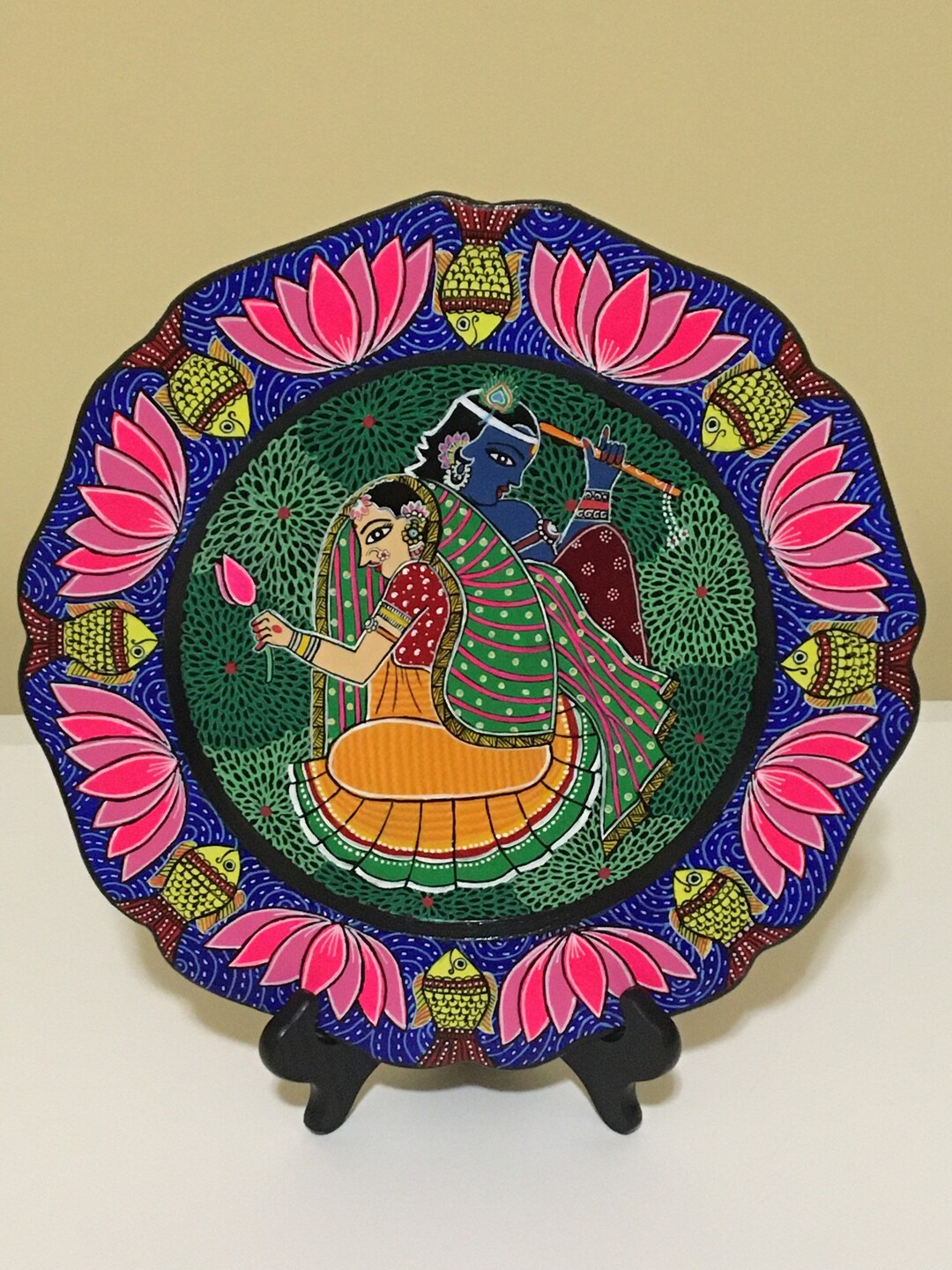 Hand Painted Madhubhani Wall Decor - Etsy