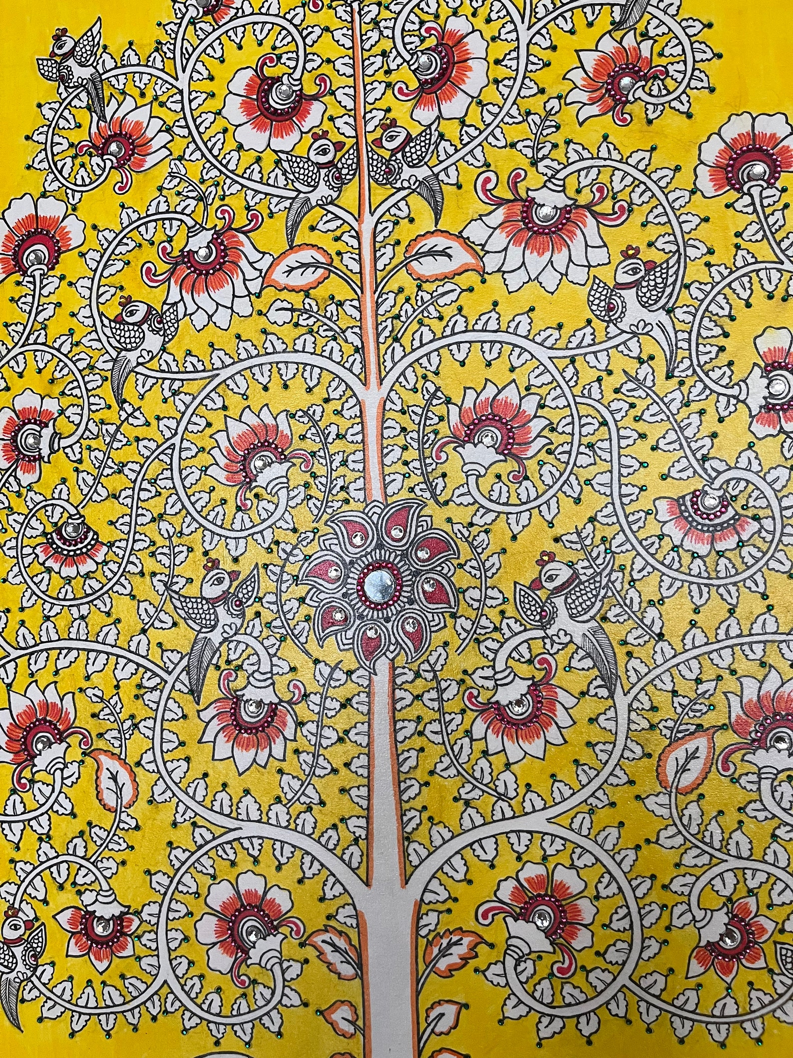 Kalamkari Tree of Life Fusion Art - Etsy