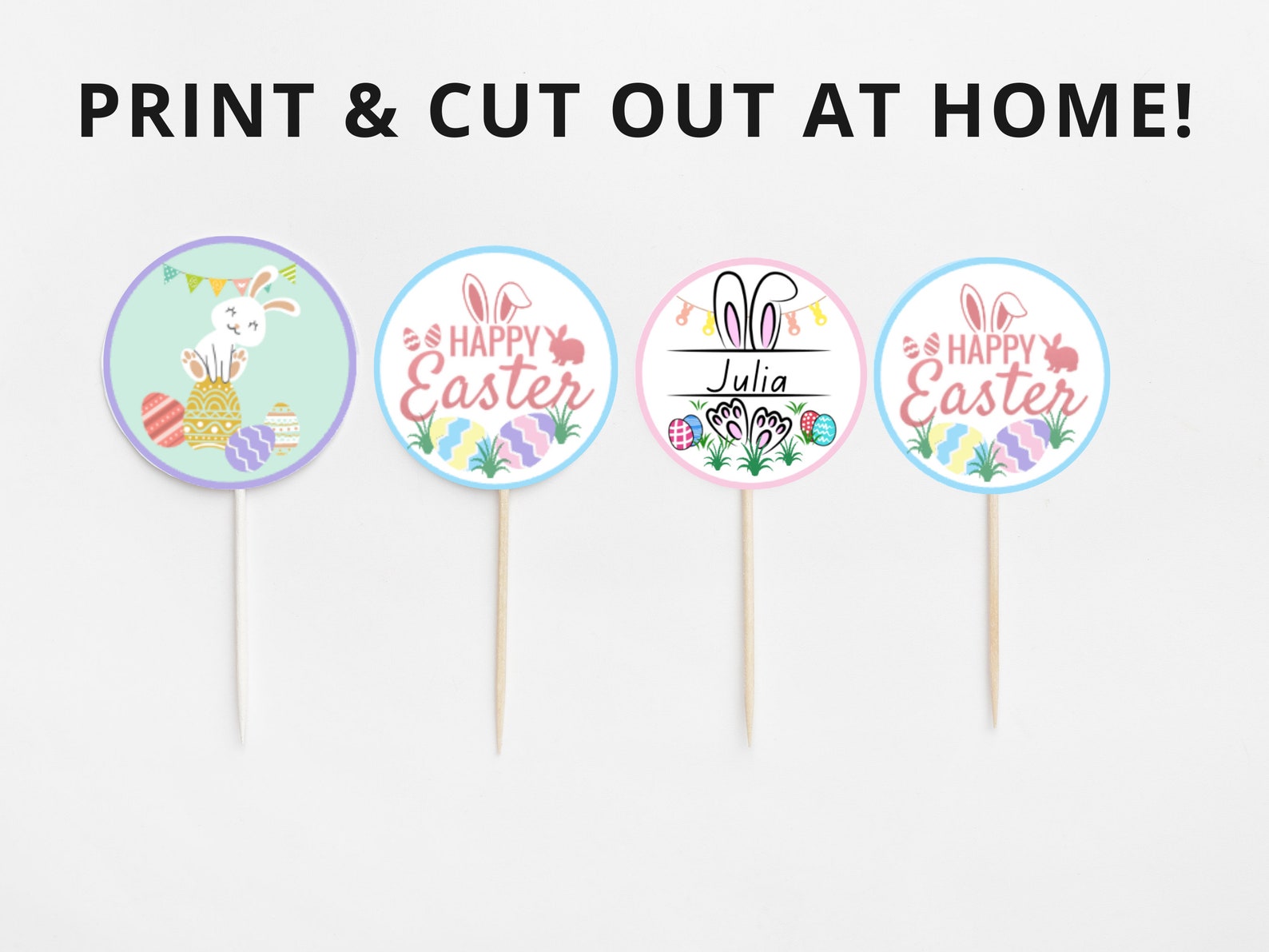 Printable Easter Cupcake Toppers Easter Theme Party Favor Easter Gift ...