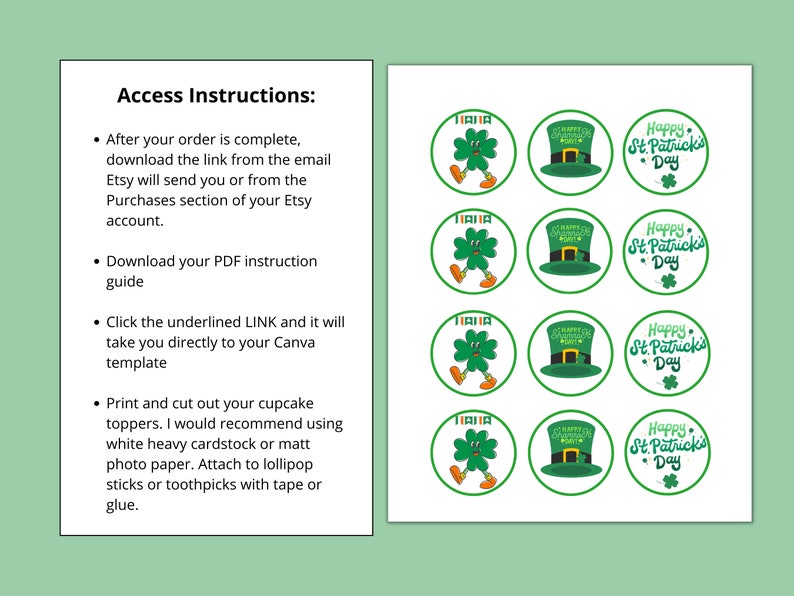 St. Patrick's Day Cupcake Toppers | Instant Download | Cupcake Topper ...