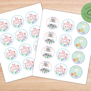 Printable Easter Cupcake Toppers | Easter Theme Party Favor | Easter ...