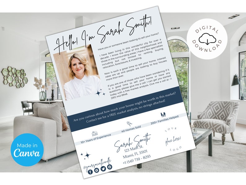 Real Estate Introduction Flyer: Modern Agent Template (canva, 8.5x11 In ...