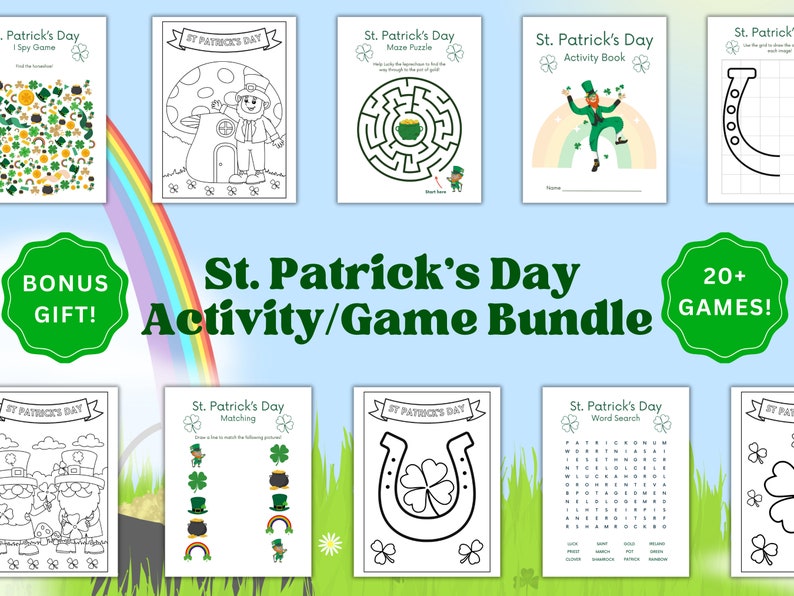St Patrick's Game Bundle | Printable Family Games | St Patty's Activity ...