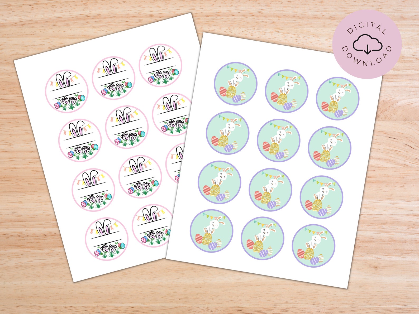 Printable Easter Cupcake Toppers Easter Theme Party Favor Easter Gift ...