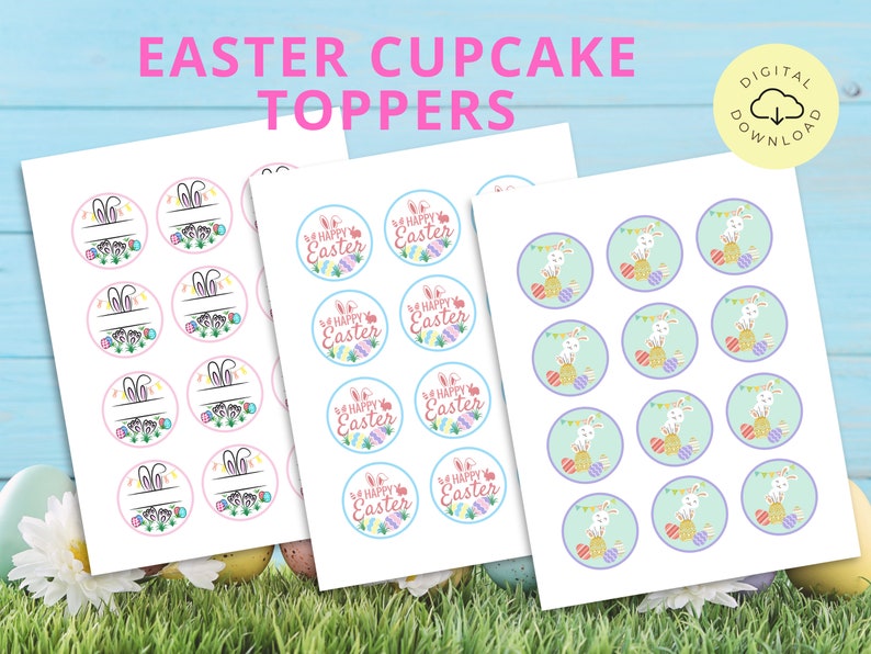 Printable Easter Cupcake Toppers Easter Theme Party Favor Easter Gift ...