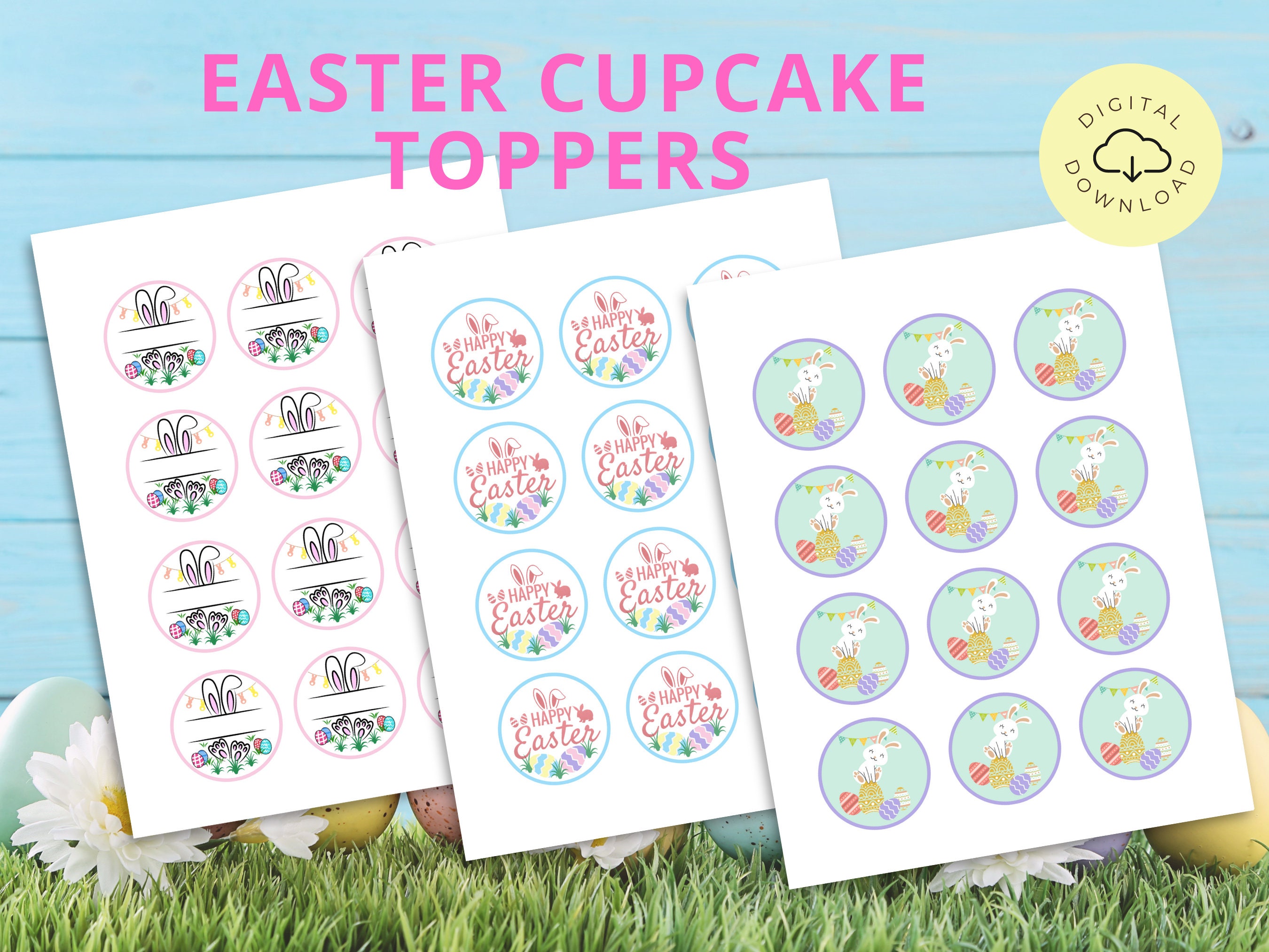 Printable Easter Cupcake Toppers Easter Theme Party Favor Easter Gift ...