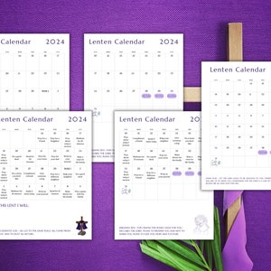 Lenten Calendar 2024 Printable Lenten Prayer Calendar Easter Countdown ...