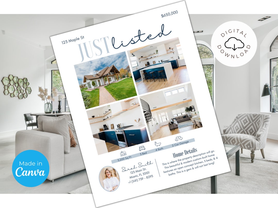 Just Listed Flyers | Luxury Real Estate Flyers | Modern Real Estate ...