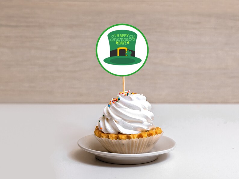 St. Patrick's Day Cupcake Toppers | Instant Download | Cupcake Topper ...