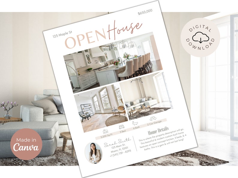 Open House Flyer | Modern Real Estate Marketing | Minimalist Real ...