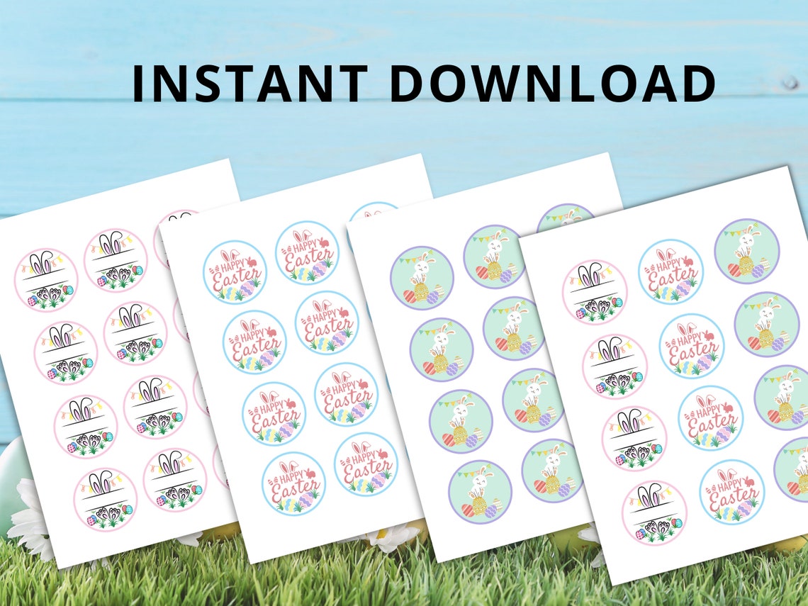 Printable Easter Cupcake Toppers Easter Theme Party Favor Easter Gift ...