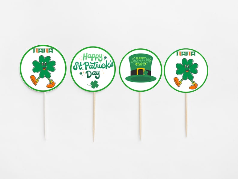 St. Patrick's Day Cupcake Toppers | Instant Download | Cupcake Topper ...