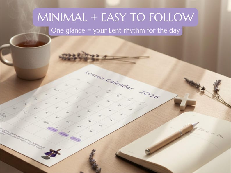 2026 Lent Calendar Printable | Lenten Prayer & Reflection Challenge ...