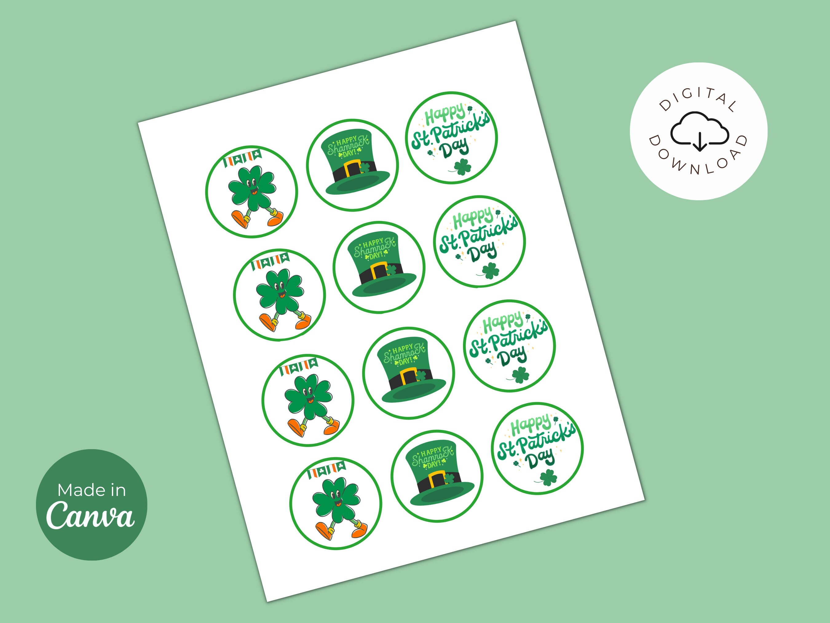 St. Patrick's Day Cupcake Toppers | Instant Download | Cupcake Topper ...