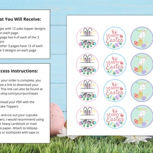 Printable Easter Cupcake Toppers | Easter Theme Party Favor | Easter ...
