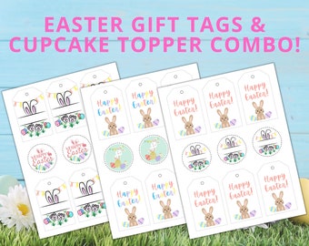 Easter Basket Tag Printable Easter Gift Tag Printable Easter Cupcake ...