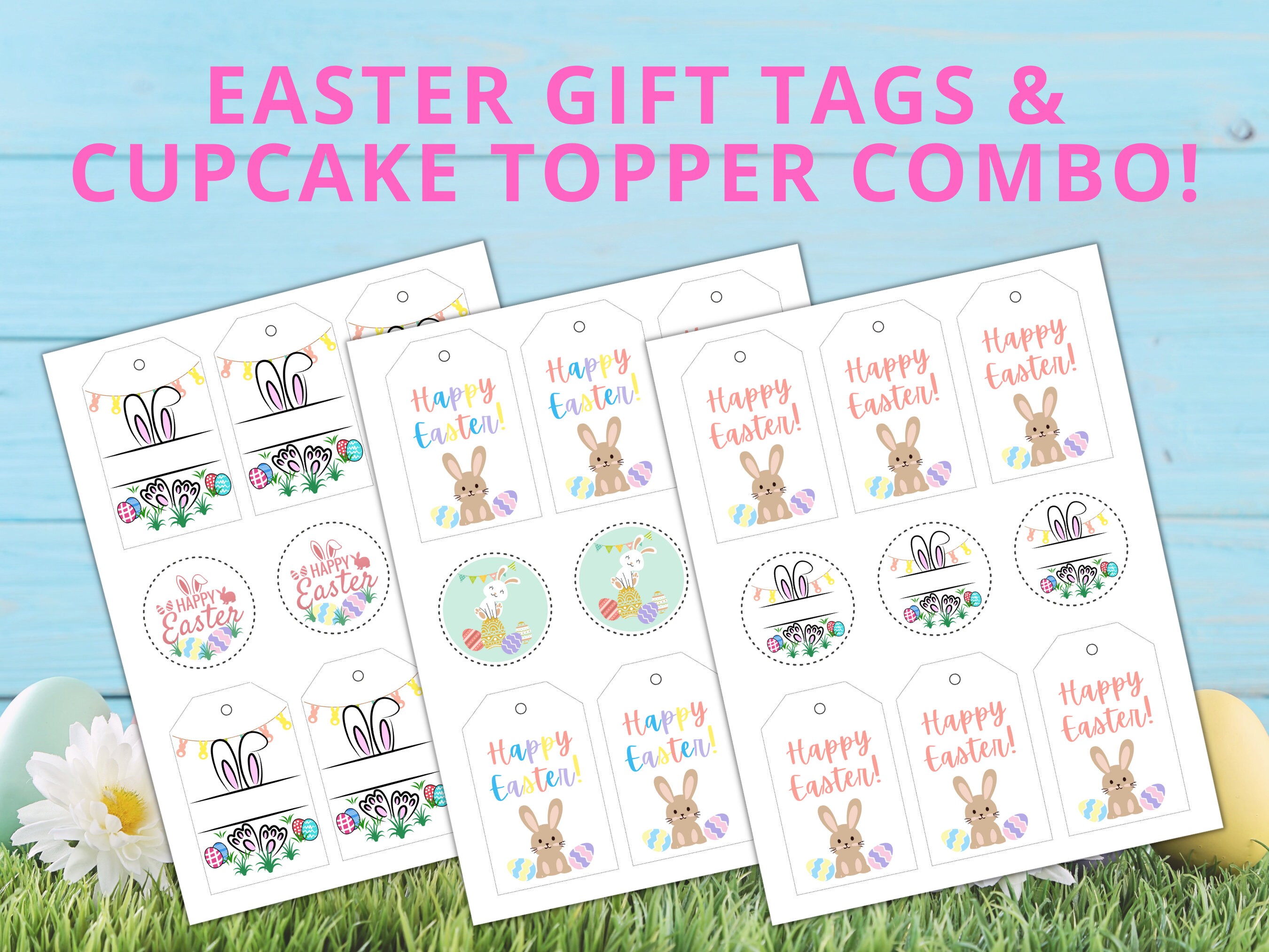 Easter Basket Tag Printable Easter Gift Tag Printable Easter Cupcake ...