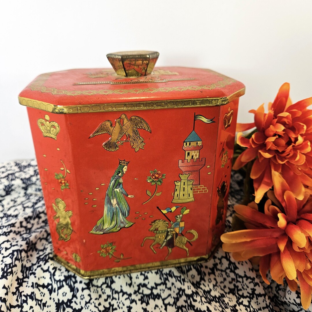 Vintage 50s 60s Baret Ware Metal Tin Canister – English Biscuit ...