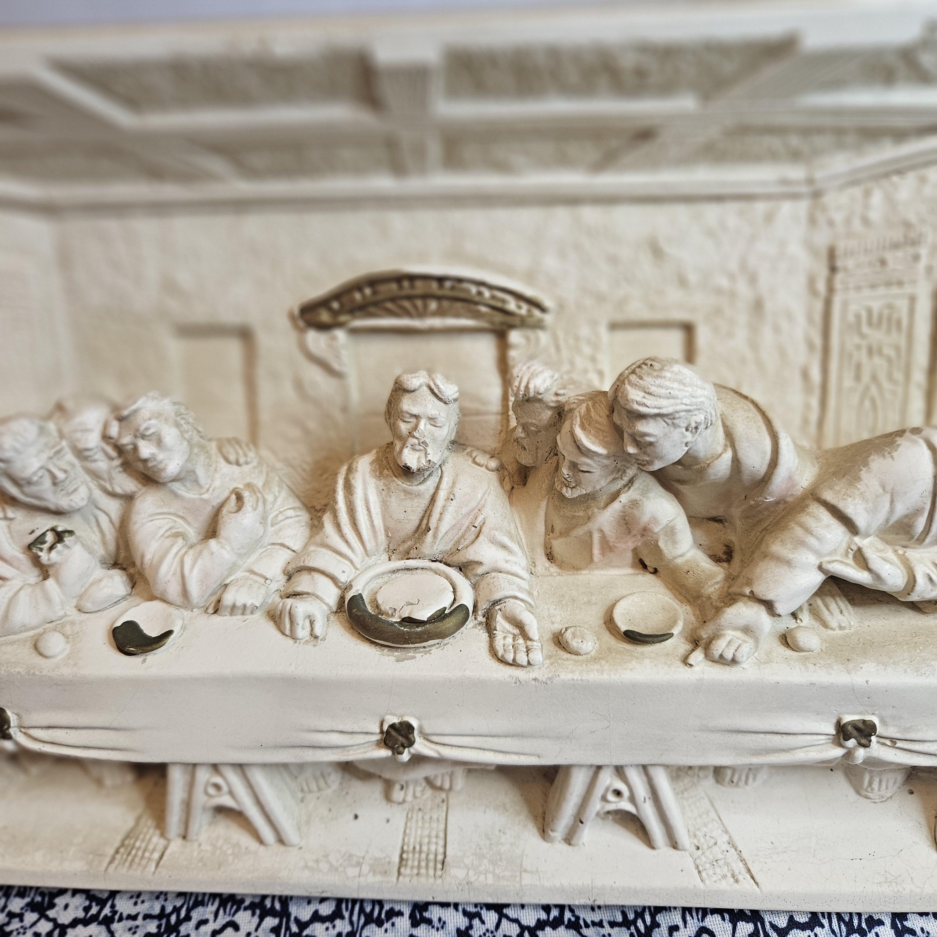 Vintage 3D Resin Last Supper Wall Hanging Plaque – Heavy Mid-century ...