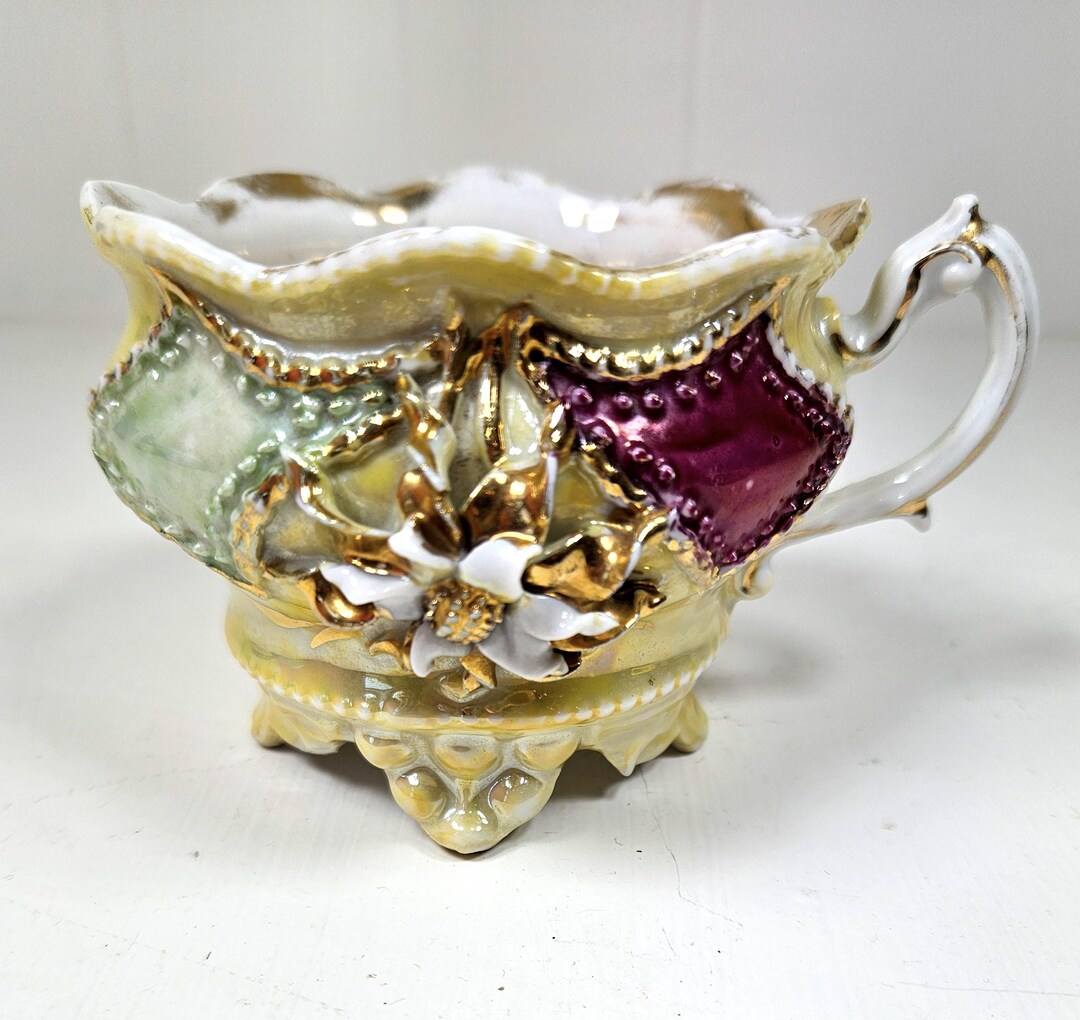 Antique 1800s–early 1900s Victorian Rococo-style Footed Tea Cup | Hand ...