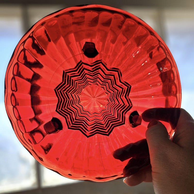 Red Depression Glass - Etsy
