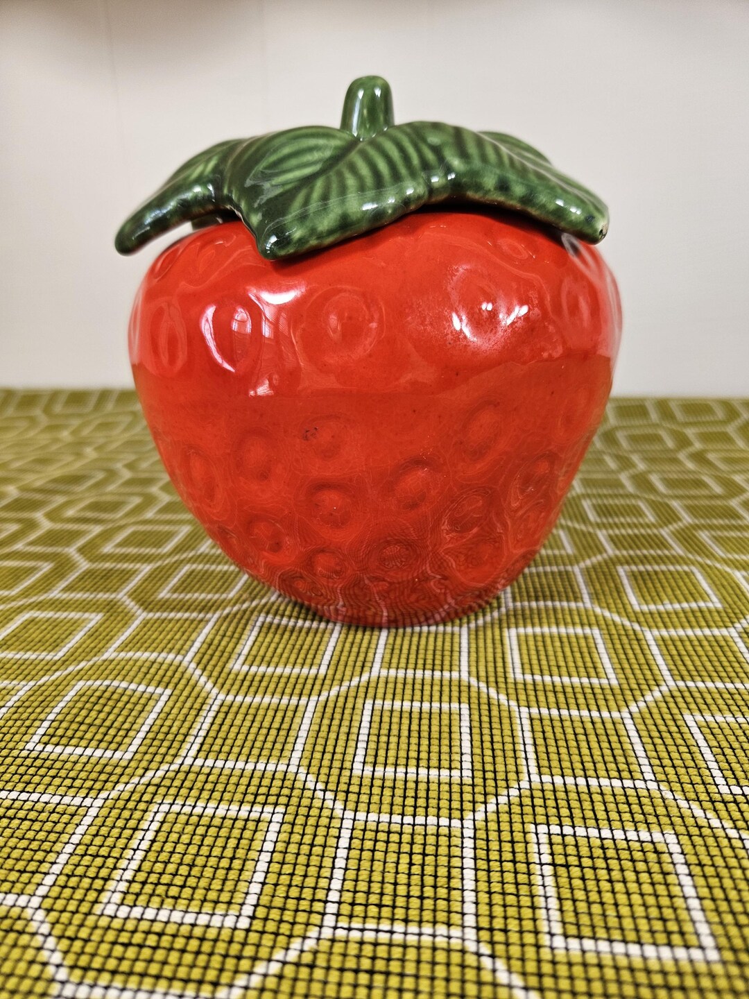 Cottagecore Vintage Strawberry Ceramic Jar Adorable Fruit-shaped ...