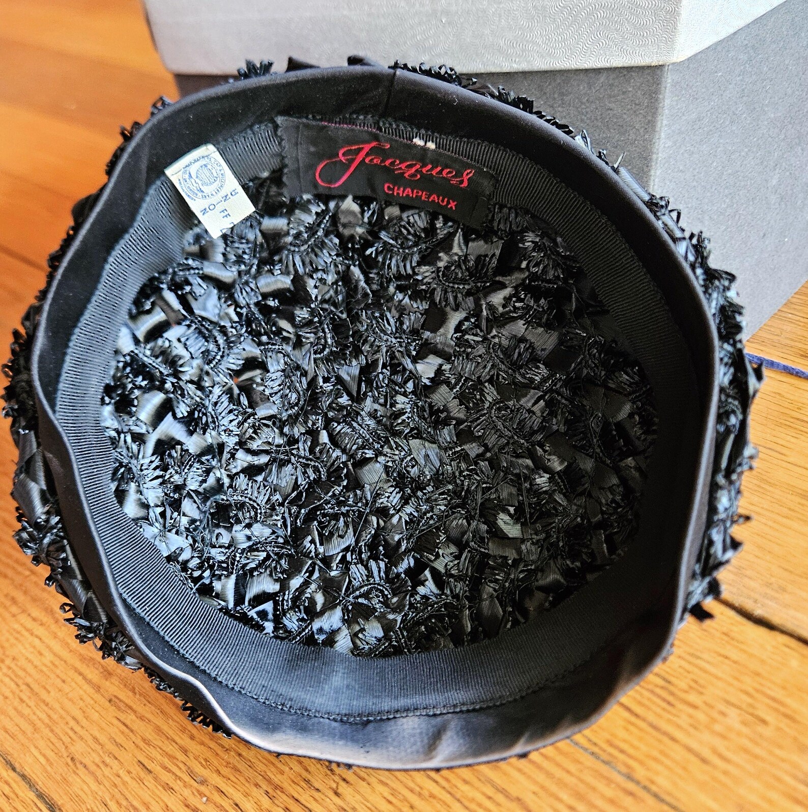 Vintage Black Floral Fascinator Hat: Jacques Chapeaux, Union Made USA ...