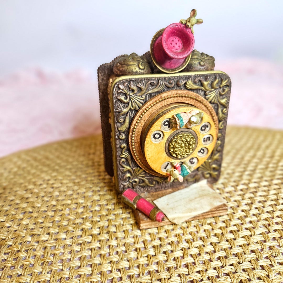 Adorable Vintage 1993 Rotary Phone Music Box With Mice Plays my ...
