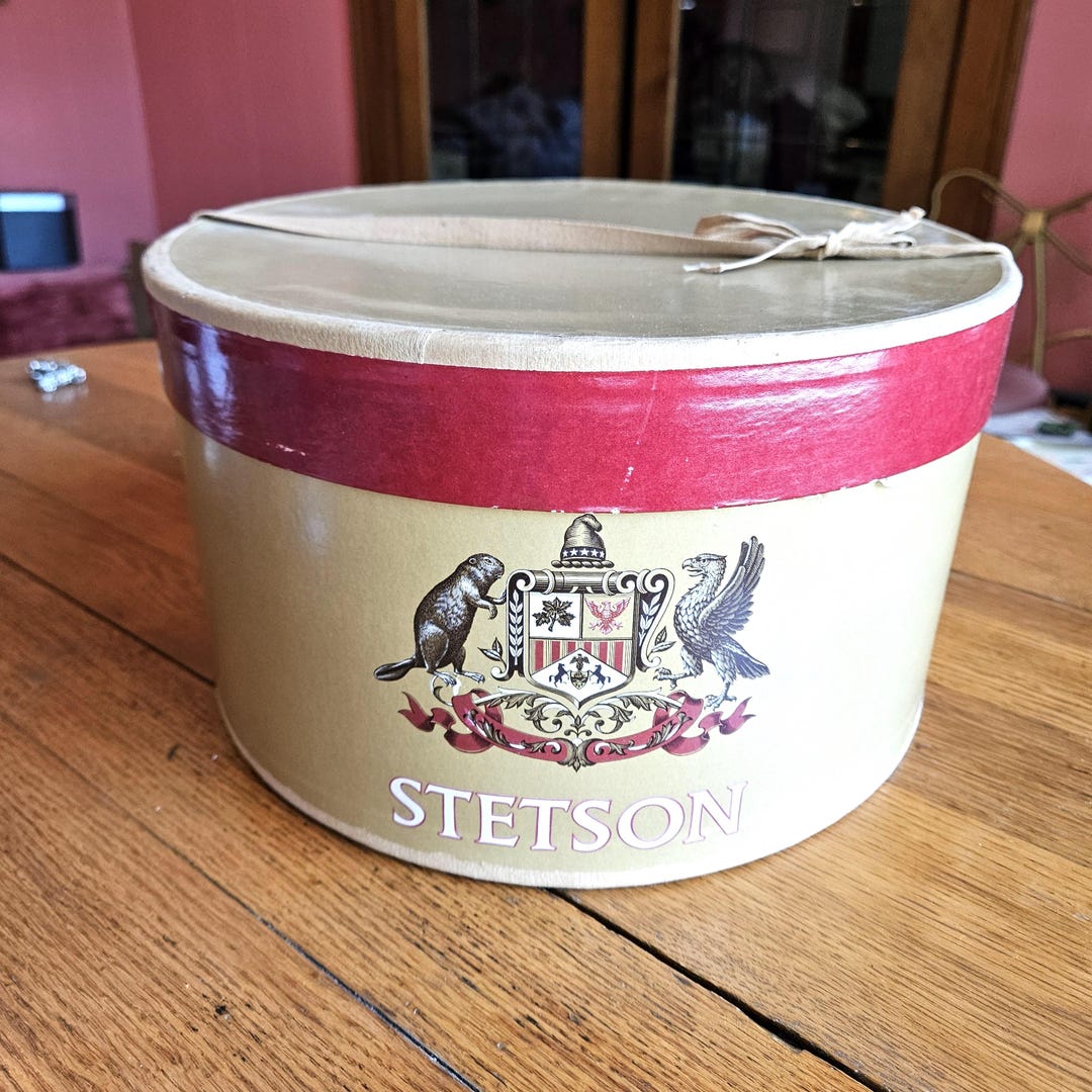 Vintage Stetson Hat Box, Round Storage Container, Western Decor - Etsy