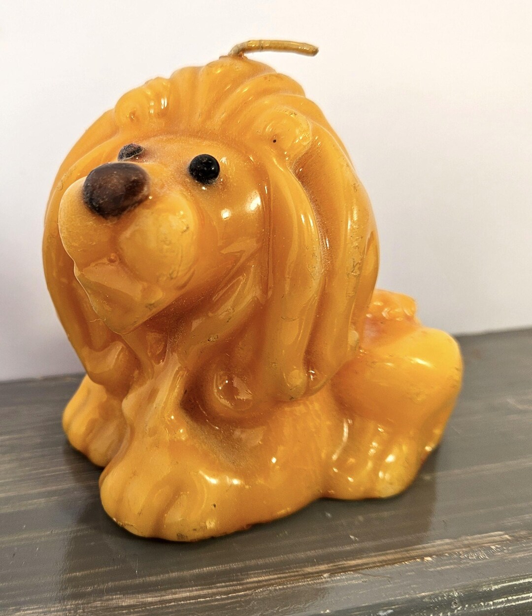 Vintage Cottagecore Bright Yellow Lion Novelty Lion-shaped Wax Candle ...