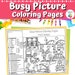 Busy Picture Scene Coloring Pages Printable Speech Therapy Language ...